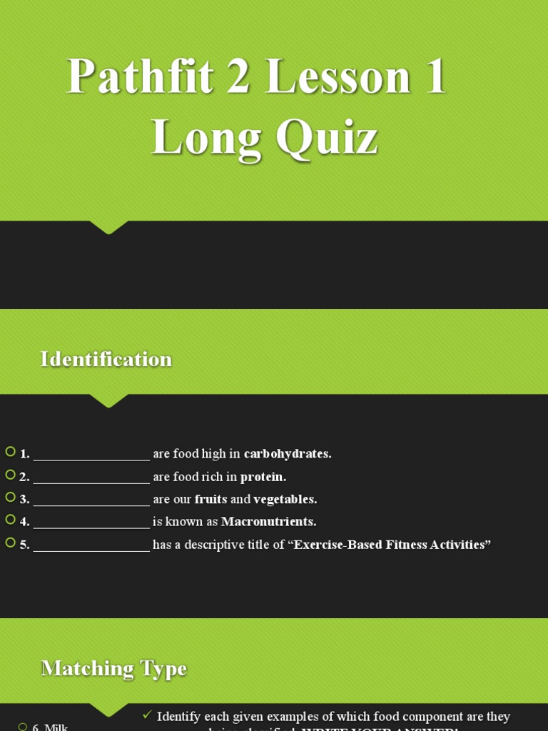Pathfit 2 Lesson 1 Long Quiz | PDF
