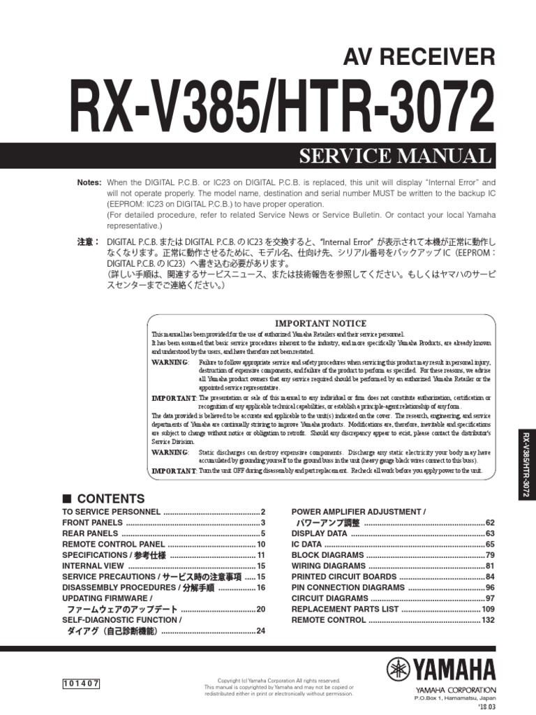 RXV 385 | PDF | Hdmi | Printed Circuit Board