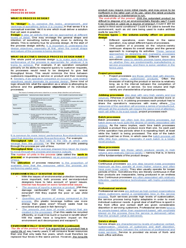 Chapter 4 Process Design | PDF | Human Factors And Ergonomics | Division Of Labour