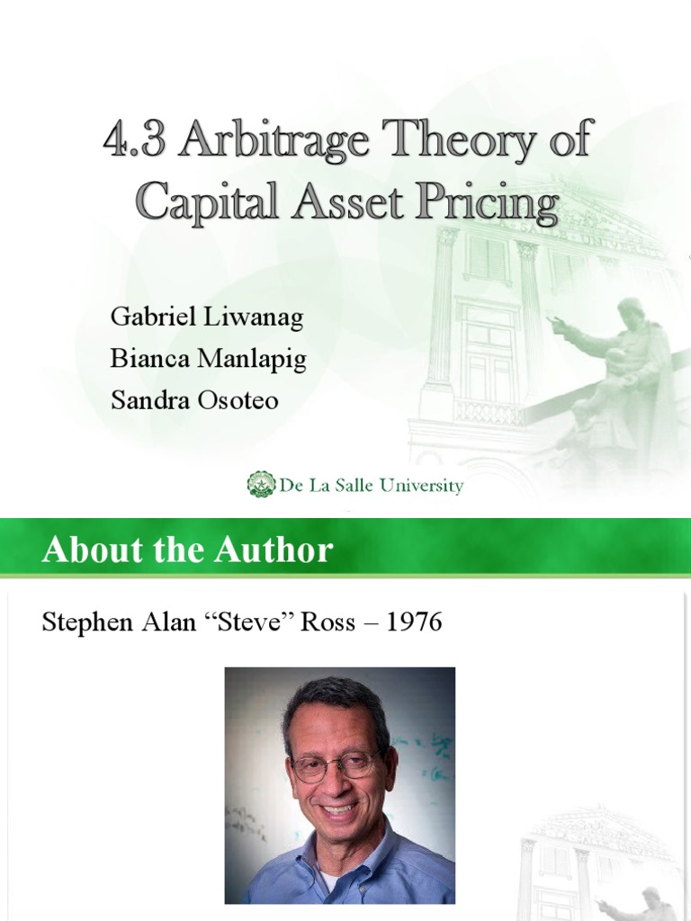 4.3 Arbitrage Pricing Theory | PDF | Capital Asset Pricing Model | Economics