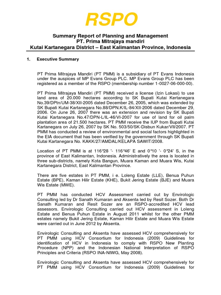 2a - Summary Report of Planning and Management - PT - PMM - (English ...