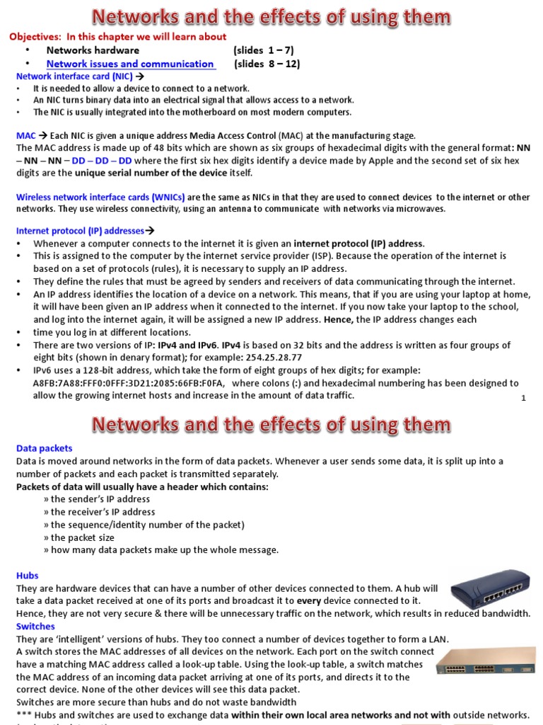 Unit 4 - Networks and The Effects of Using Them | PDF | Computer Network | Router (Computing)
