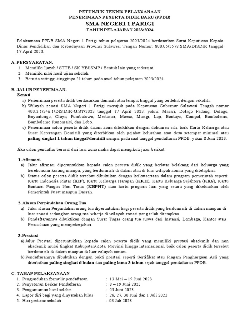 Formulir PPDB 2023 | PDF