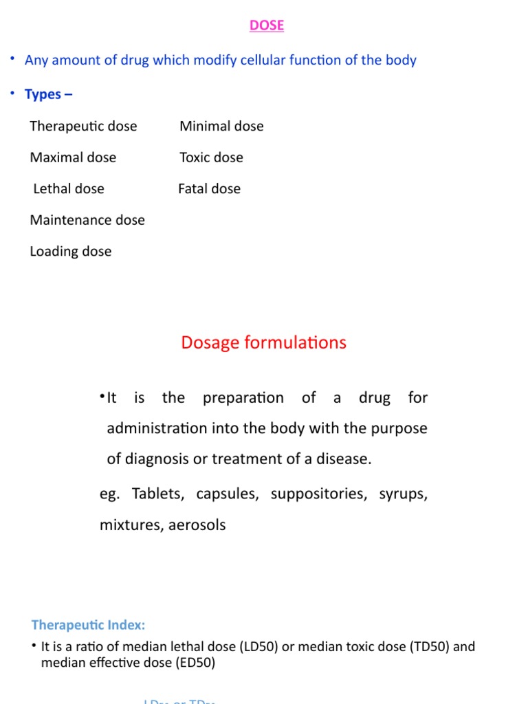 Dose, Therapeutic Index | Download Free PDF | Chemistry | Dose ...