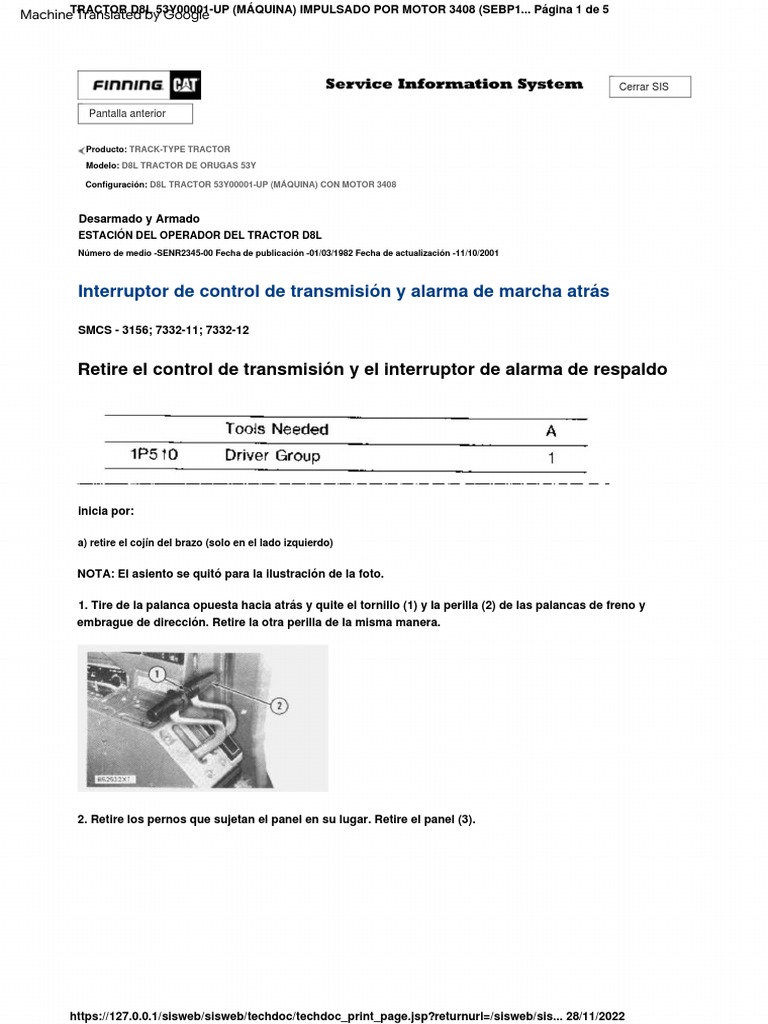 Https 127.0.0.1 Sisweb Sisweb Techdoc Techdoc - Print - Page - JSP 4 | PDF | Tractor | Tornillo