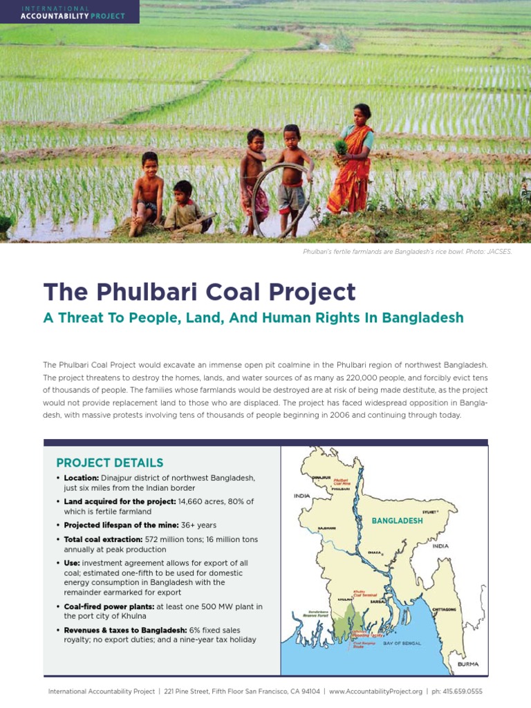 Phulbari Coal Project Fact Sheet LowRes | PDF | Mining | Coal