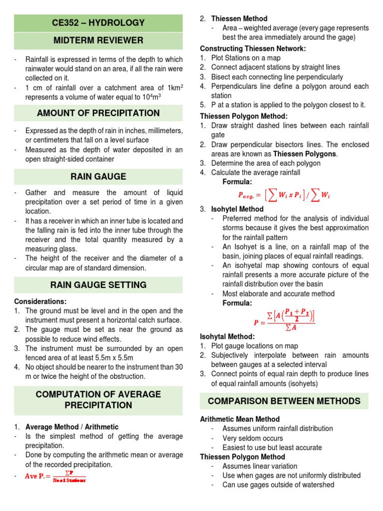 HYDROLOGY - Midterm Reviewer | PDF | Evaporation | Atmosphere Of Earth