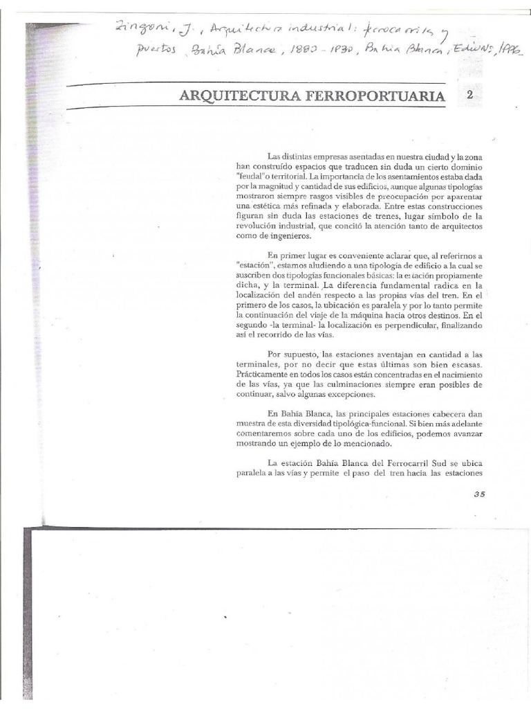 Zingoni - Arquitectura Industrial Ferroviaria y Puertos | PDF ...