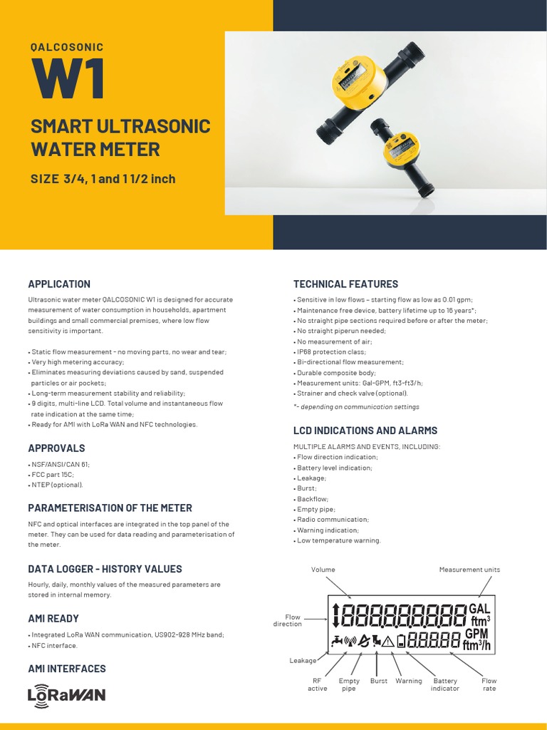 W1 Datasheet USA 2023 05 | PDF | Flow Measurement | Manufactured Goods