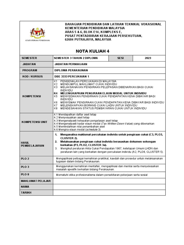 NK4 (Dbe 3333) Percukaian 1 | PDF