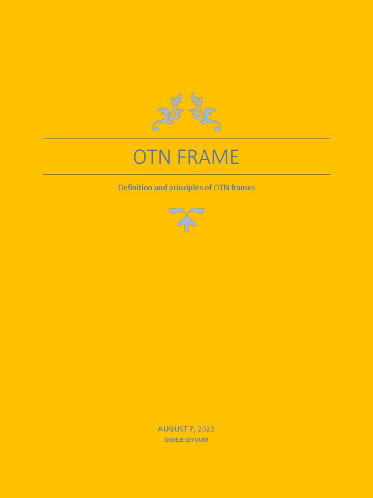 Otn Frame | PDF | Computer Network | Error Detection And Correction