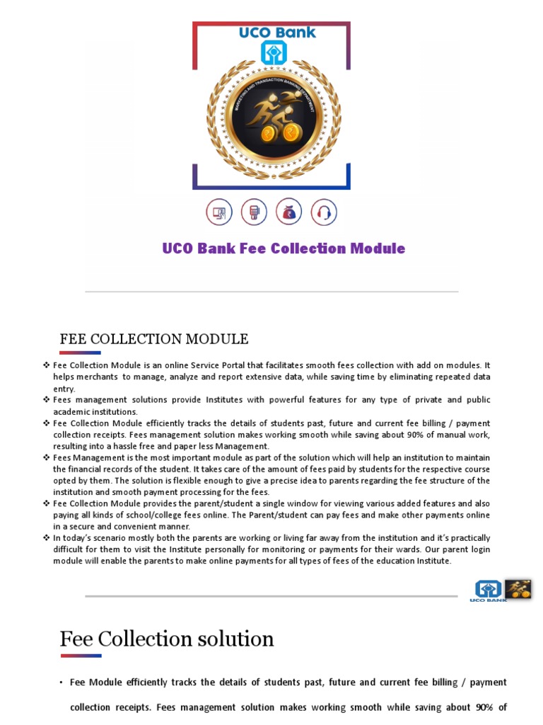 Education PPT - UCO Bank Fee Collection Module | PDF | Payments ...