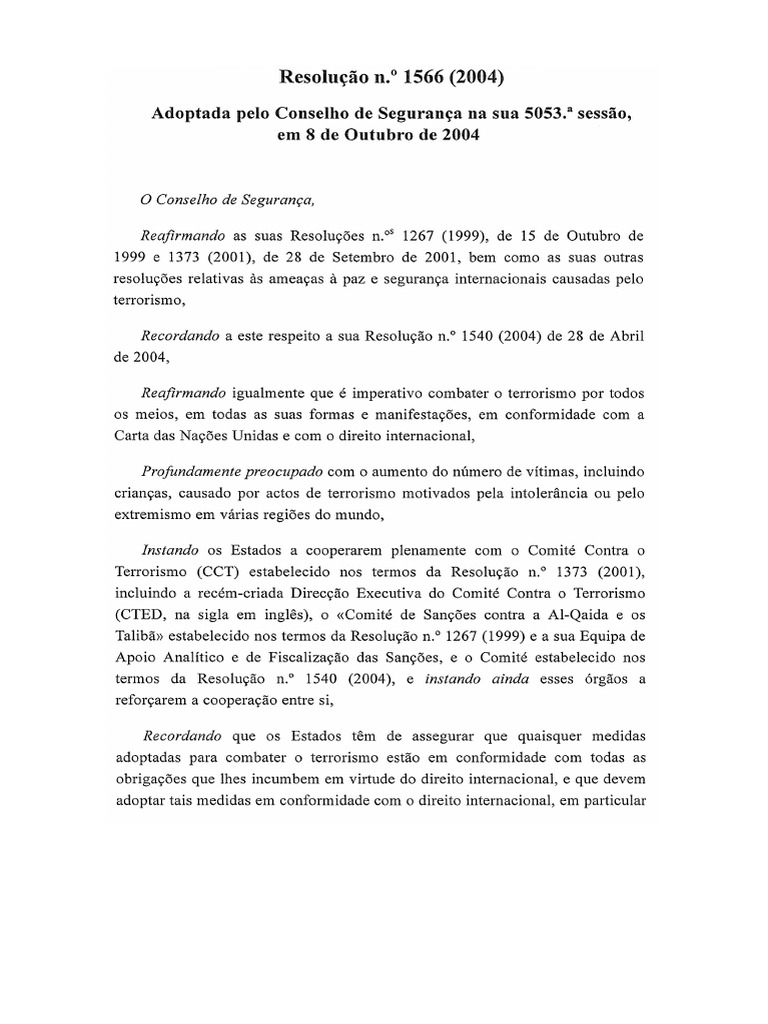 Resolução ONU 1566 | PDF