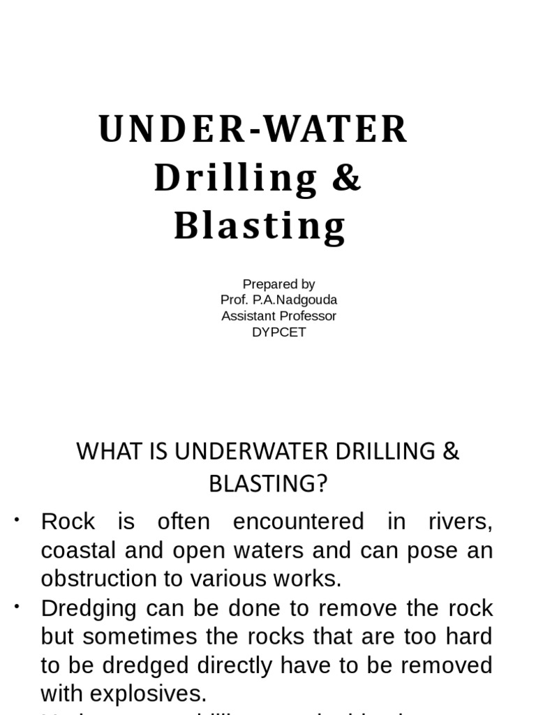 Underwater - Drilling & Blasting | PDF | Home & Garden | Science & Mathematics