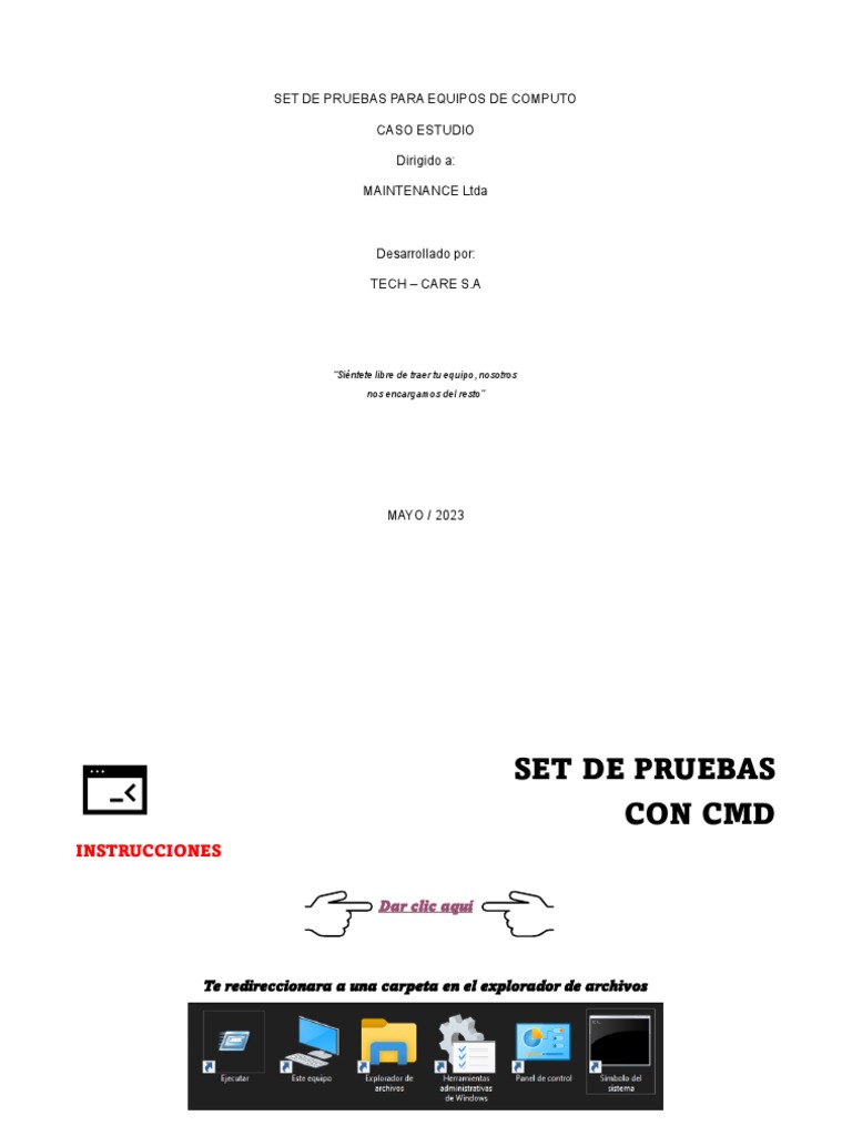 Set de Pruebas para Equipos de Computo | PDF | Archivo de computadora | Microsoft Windows