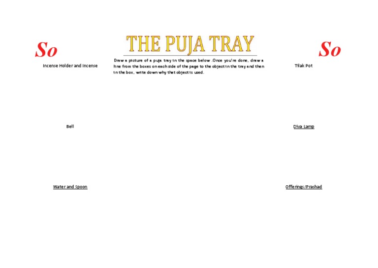 Hindu Puja Worksheet | PDF
