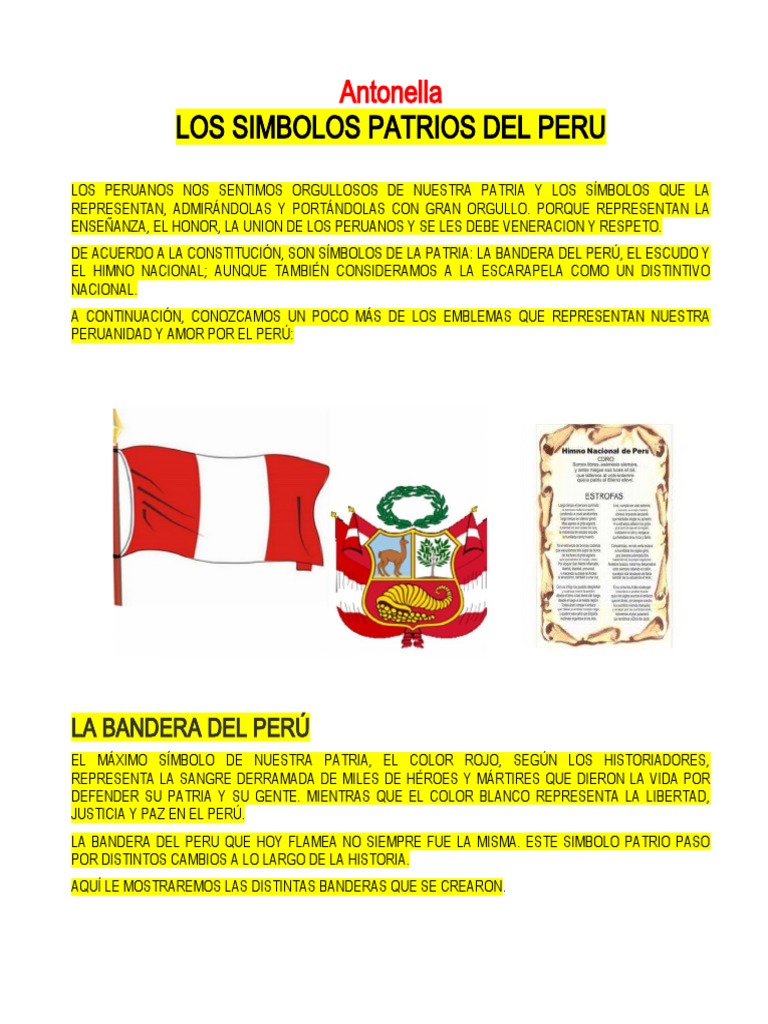 Los Simbolos Patrios Del Peru | PDF | Arte
