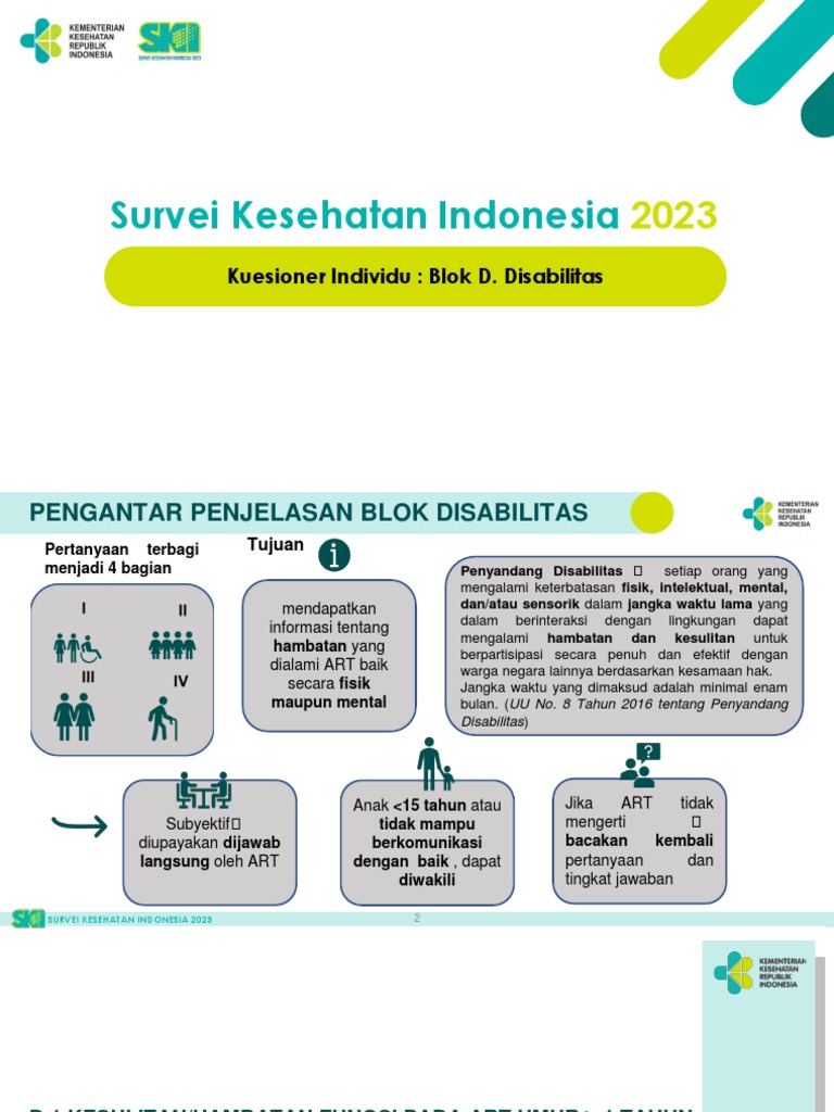 Kalakarya SKI Kuesioner Individu Blok D. Disabilitas - Edit - TOT | PDF