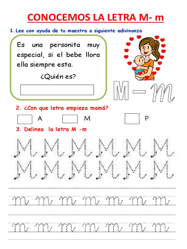 1 Ficha Caligrafia Letra M | PDF