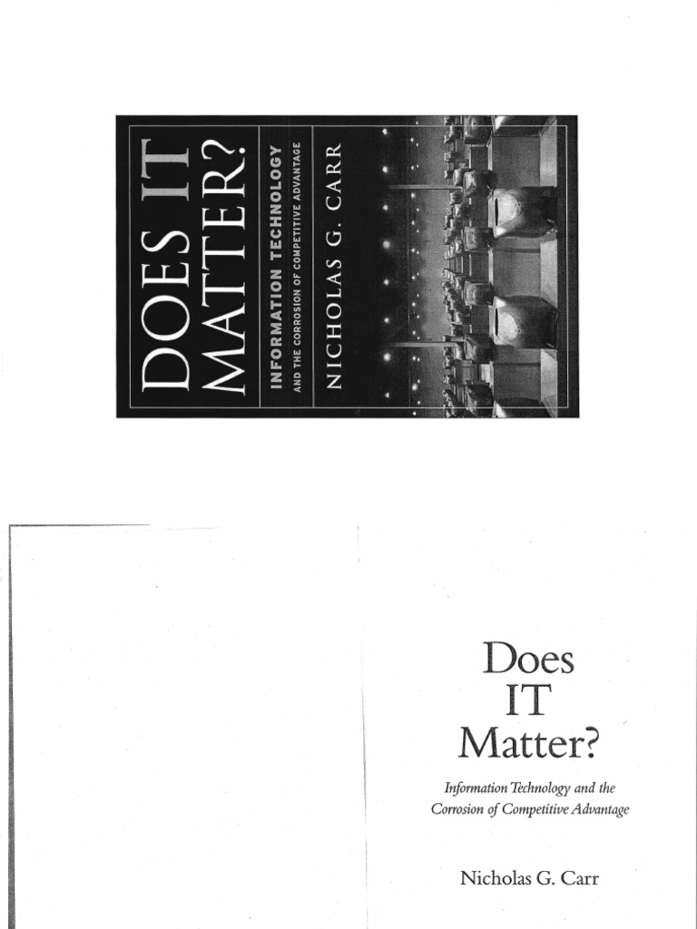 Does IT Matter Nicholas G Carr | PDF