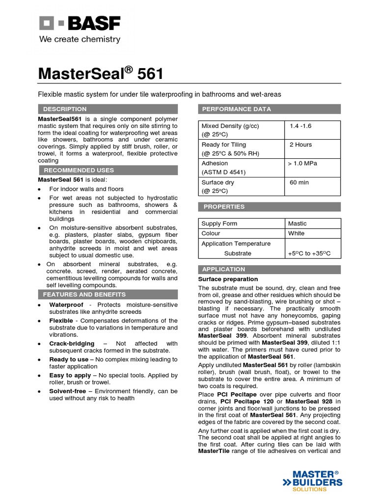 Basf Masterseal 5 | PDF