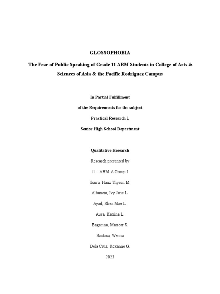 GLOSSOPHOBIA | PDF