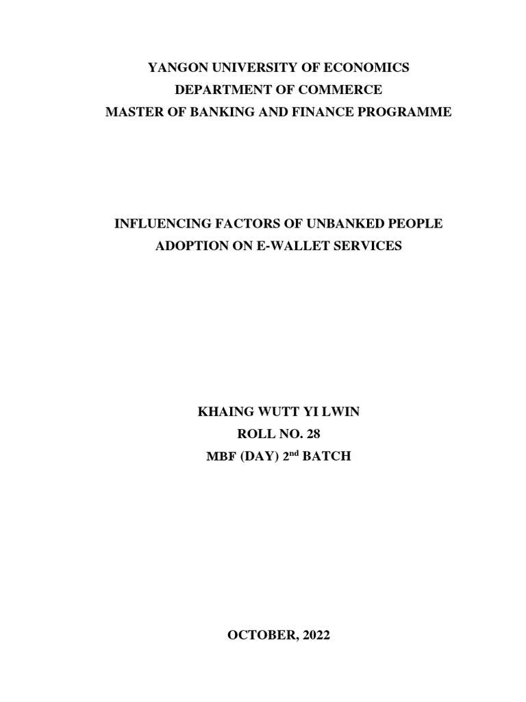 Khaing Wutt Yee Lwin, Roll No.28, MBF (Day) 2nd Batch All PDF | PDF | Qr Code | Banking Technology