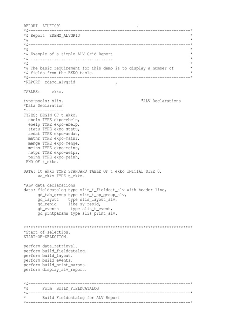 Interactive ALV GRID Display With Top of Page Print | PDF | Database Index | Software Engineering