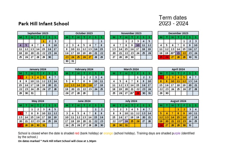 Term Dates Template 2023-24 ExCEL | PDF