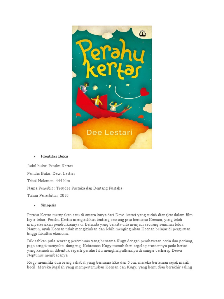 Identitas dan Sinopsis Novel Perahu Kertas | PDF