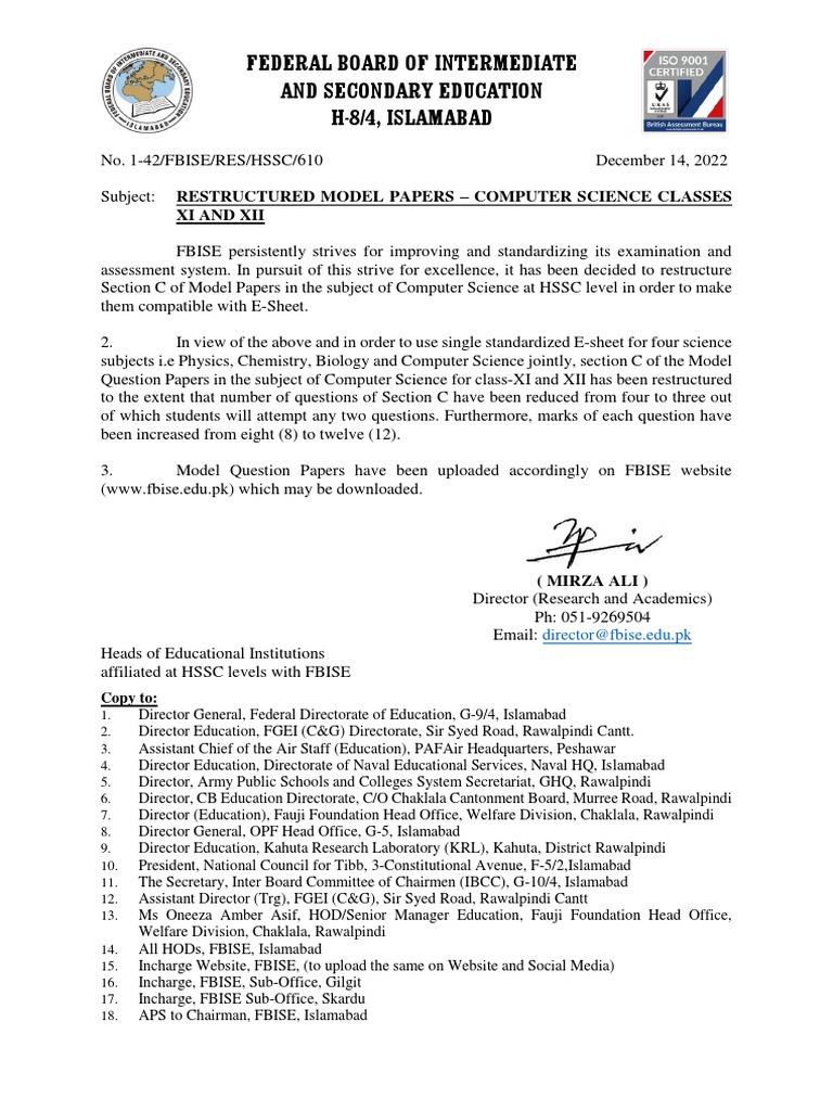 HSSC-I Computer Science (3rd Set) | PDF | Computer Data Storage | Osi Model