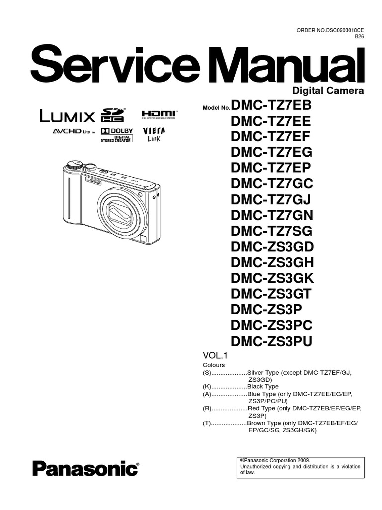 Panasonic dmc-tz7 zs3 SM | PDF | Electrostatic Discharge | Ac Power ...