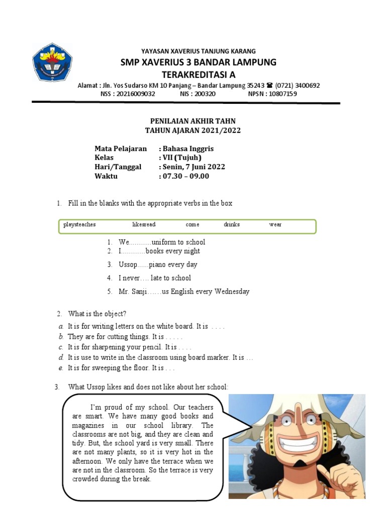 Soal Essay Inggris Pdf