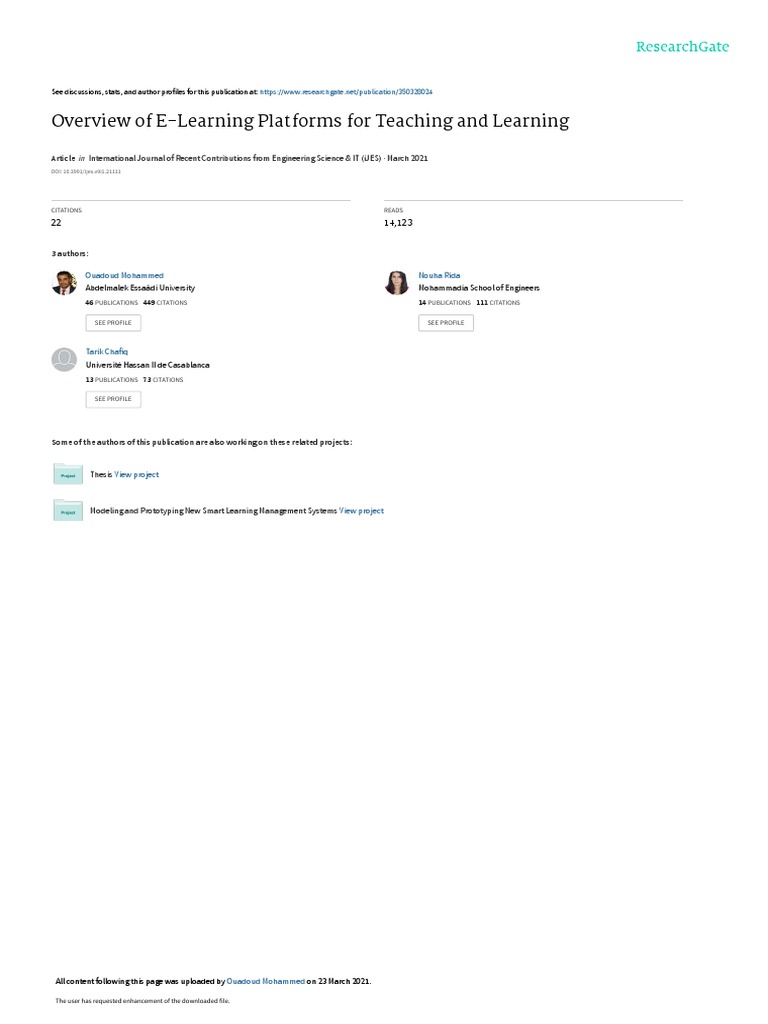 4 Overview of E-learning Platforms for T & L | PDF | Educational Technology | Massive Open ...