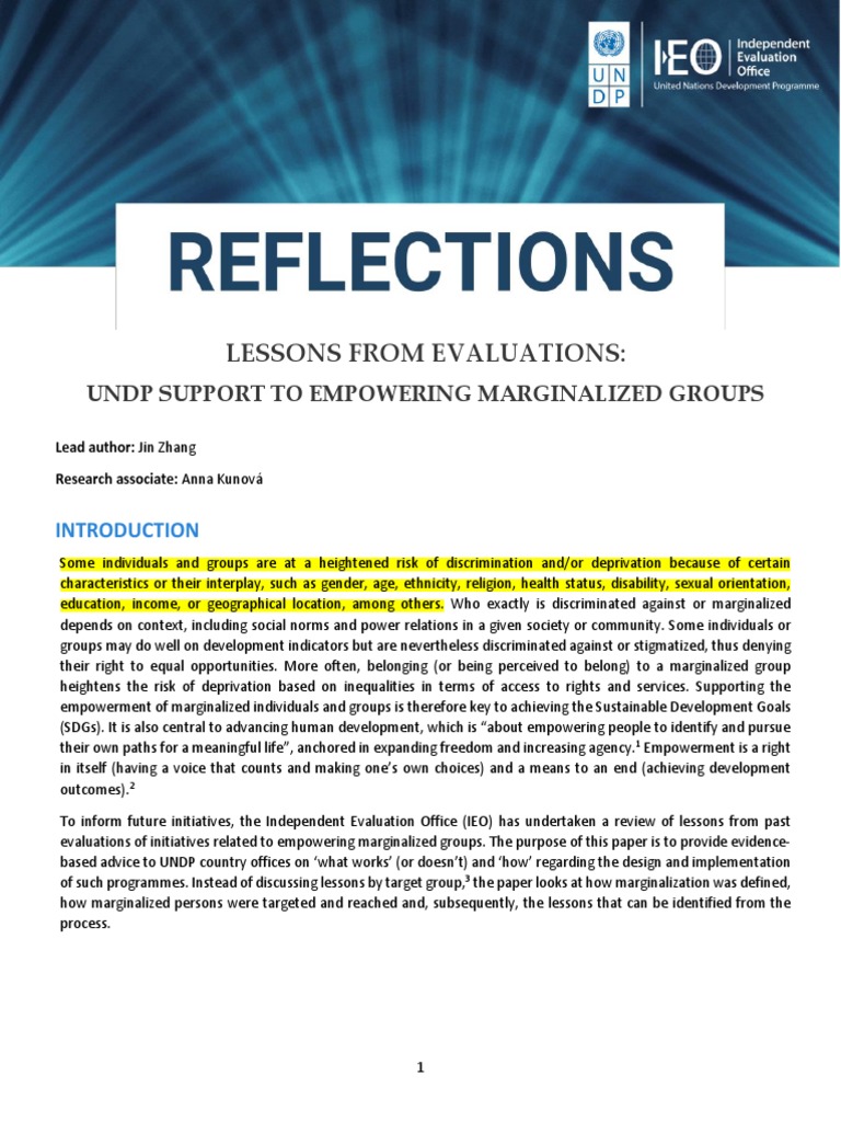 Marginalized Groups | PDF | Empowerment | United Nations Development ...