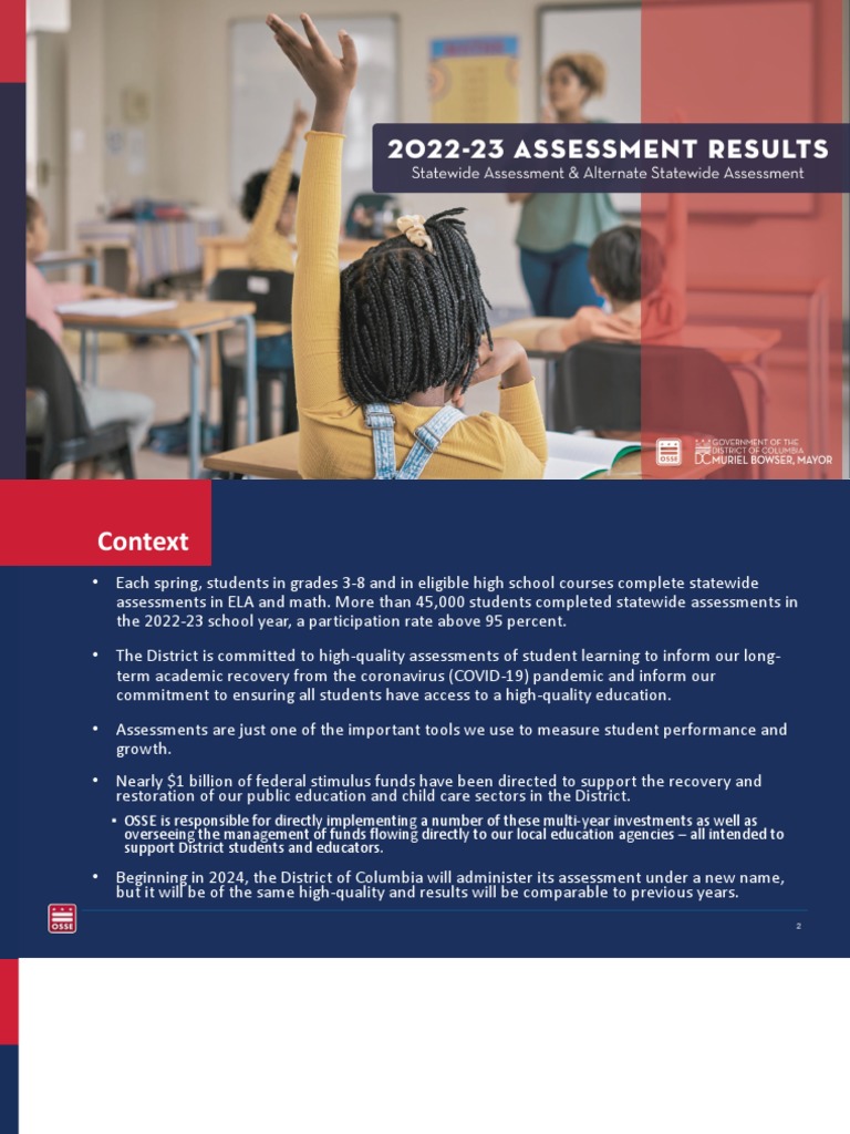 DC Releases 2023 Statewide Assessment Results | PDF | Race And ...