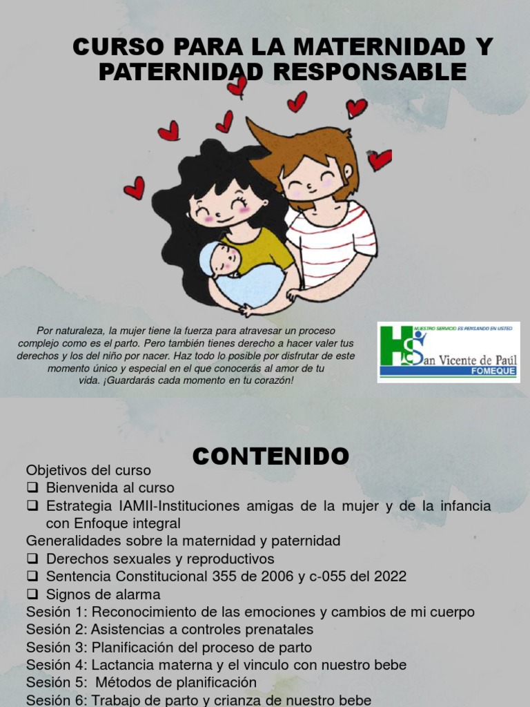 Cartilla-Curso de Preparacion para La Maternidad y Paternidad | PDF | Parto | El embarazo