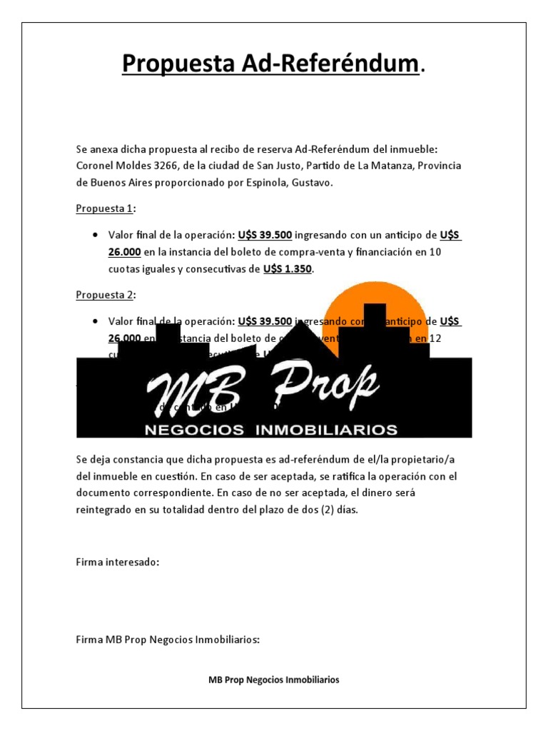 Propuesta Ad Referendum | PDF