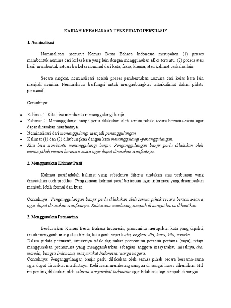 Kaidah Kebahasaan Teks Pidato Persuasif | PDF