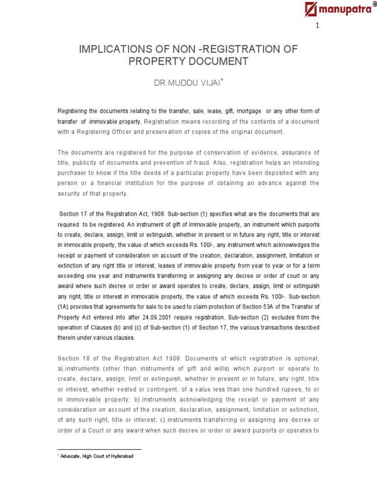 Registration | PDF | Lease | Deed