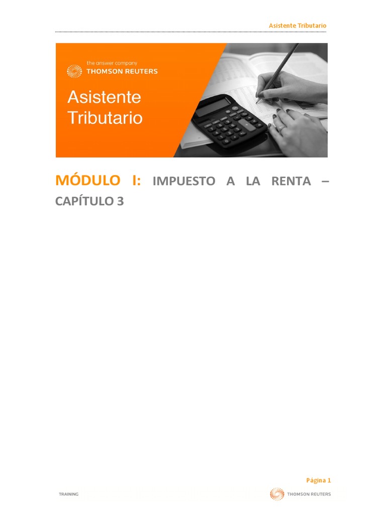 Módulo I Impuesto A La Renta - Capítulo 3 | PDF | Impuestos | Depreciación
