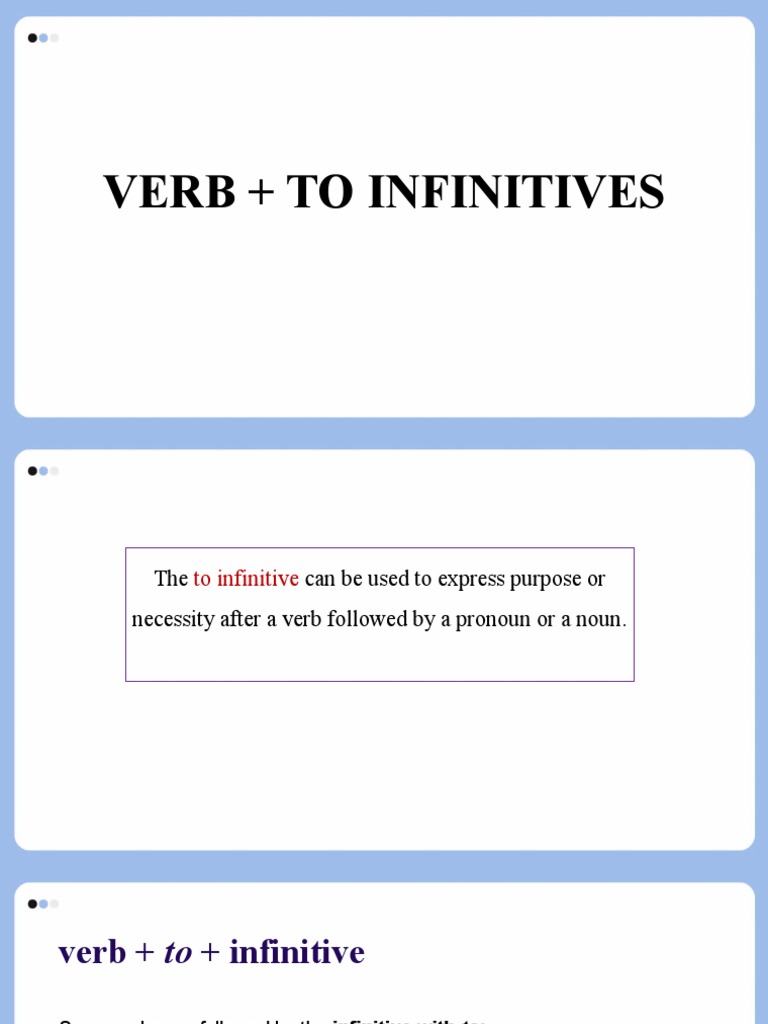 Verb + To Infinitives | PDF | Verb | Noun