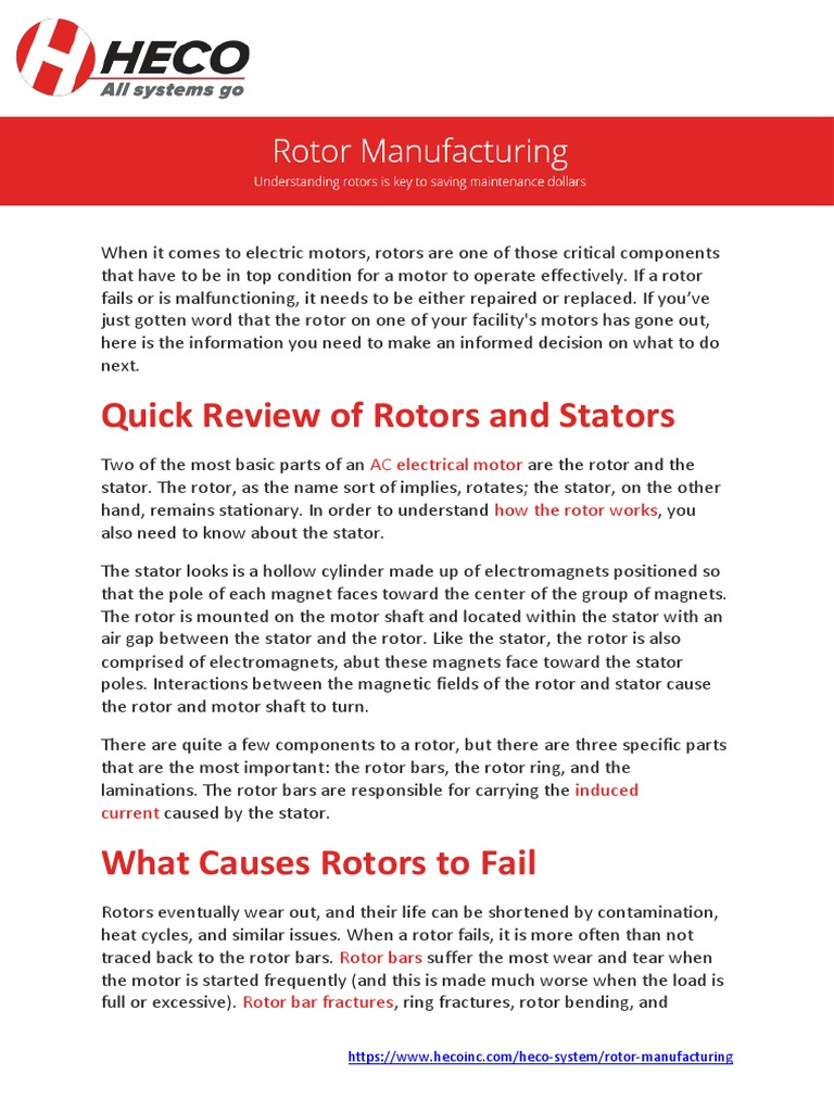 Rotor Manufacturing | PDF | Electric Motor | Electrical Engineering