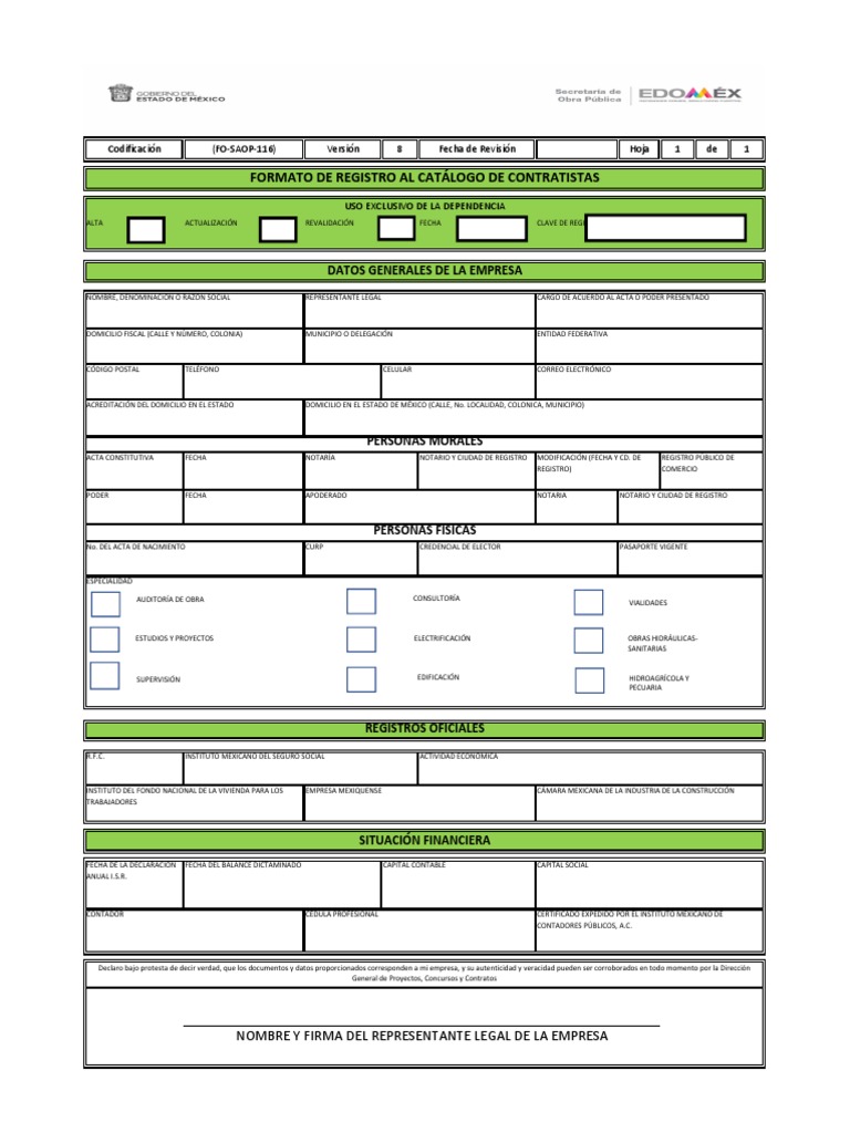 Formatos Registro | Pdf