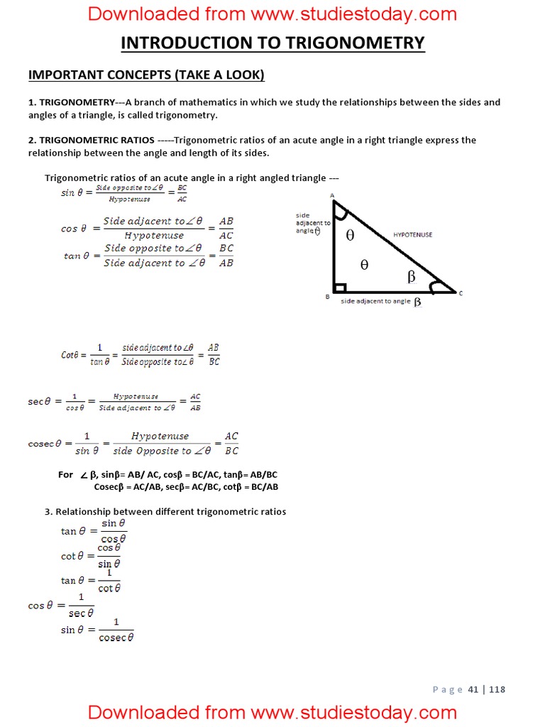 Key Trigonometry Concepts & Problems | PDF | Trigonometry | Trigonometric Functions