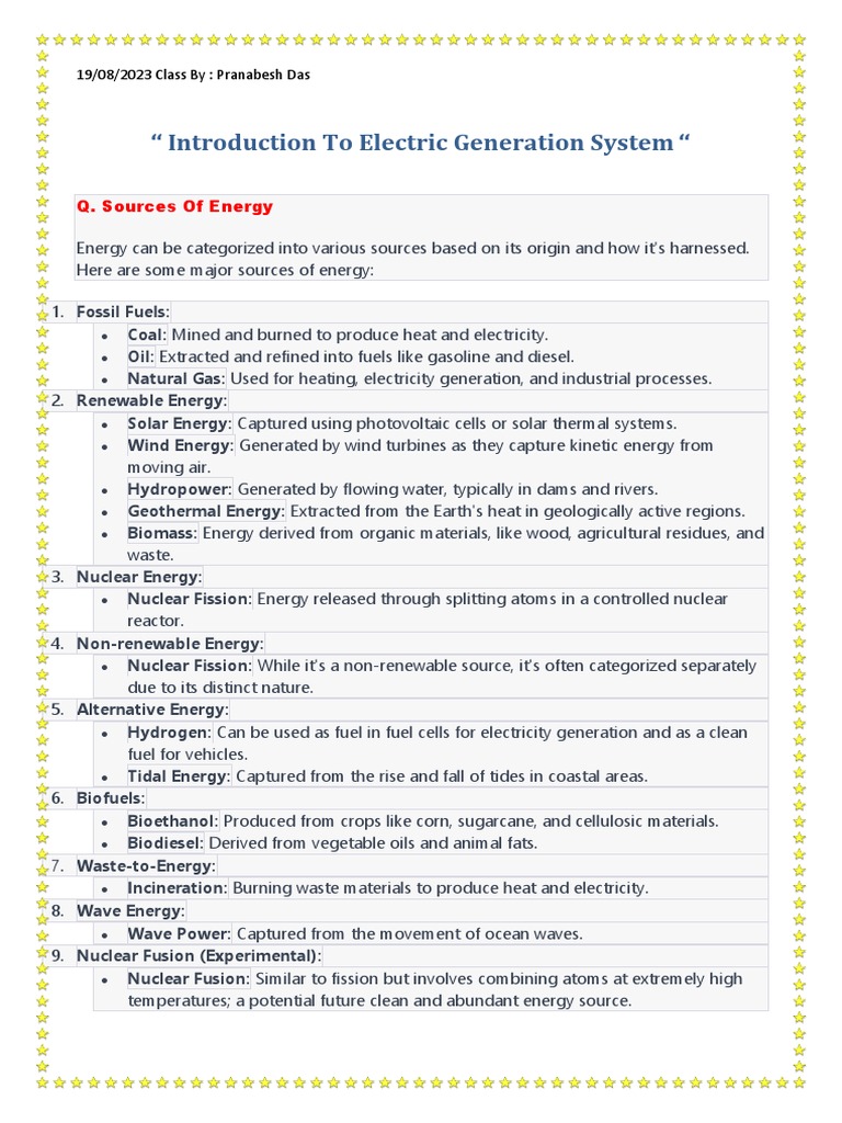 Overview of Electric Generation Systems | PDF