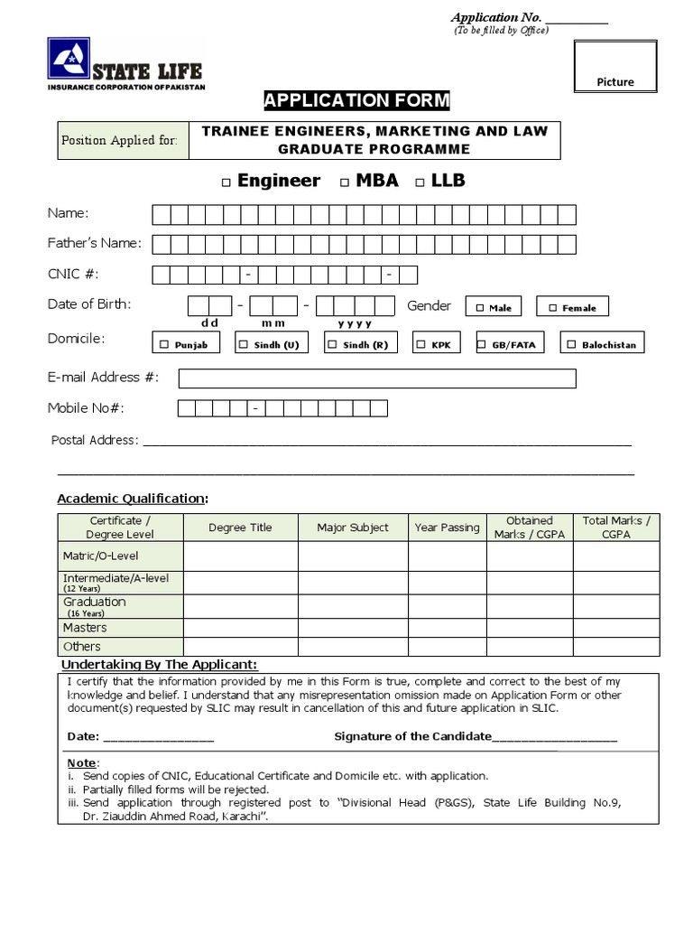 Application Form Trainee Program Engineers MBA LLB 12 08 2023 | PDF