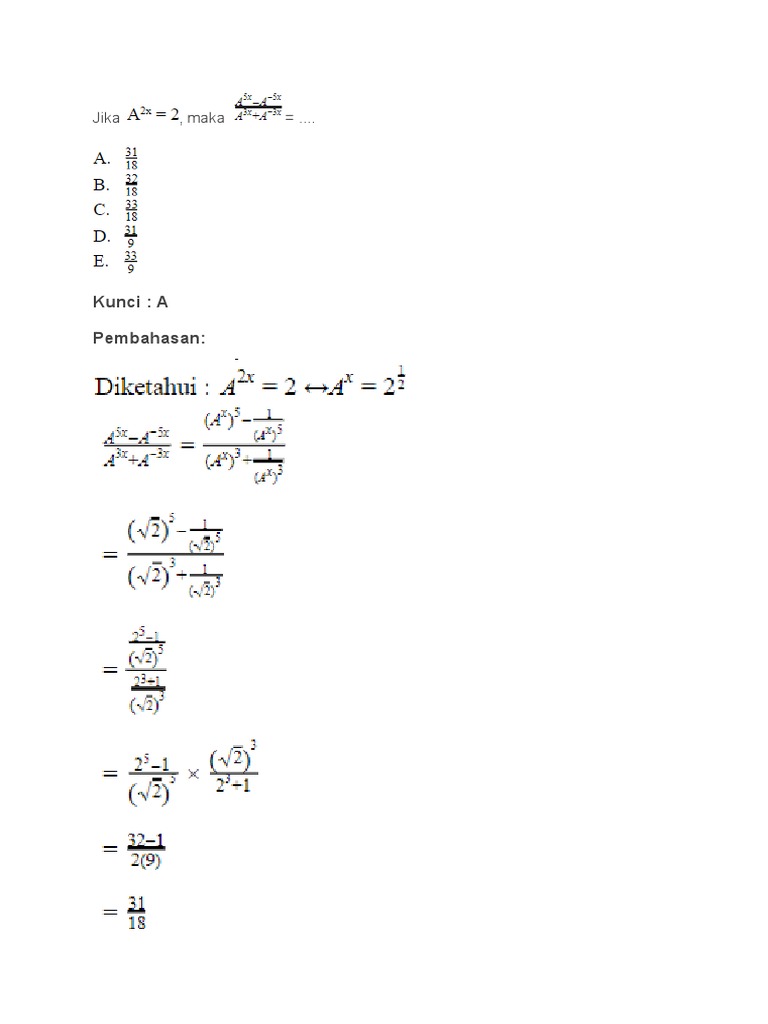 Dasar Eksponen MTKP 1 | PDF