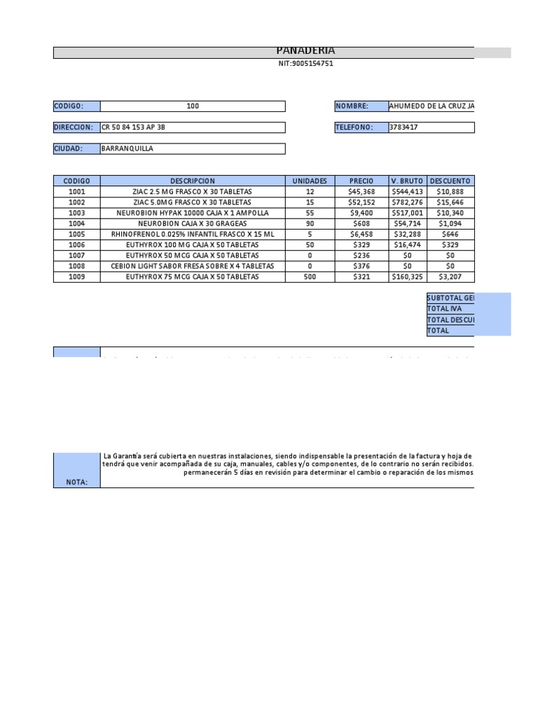 Ejercicio de Factura | PDF