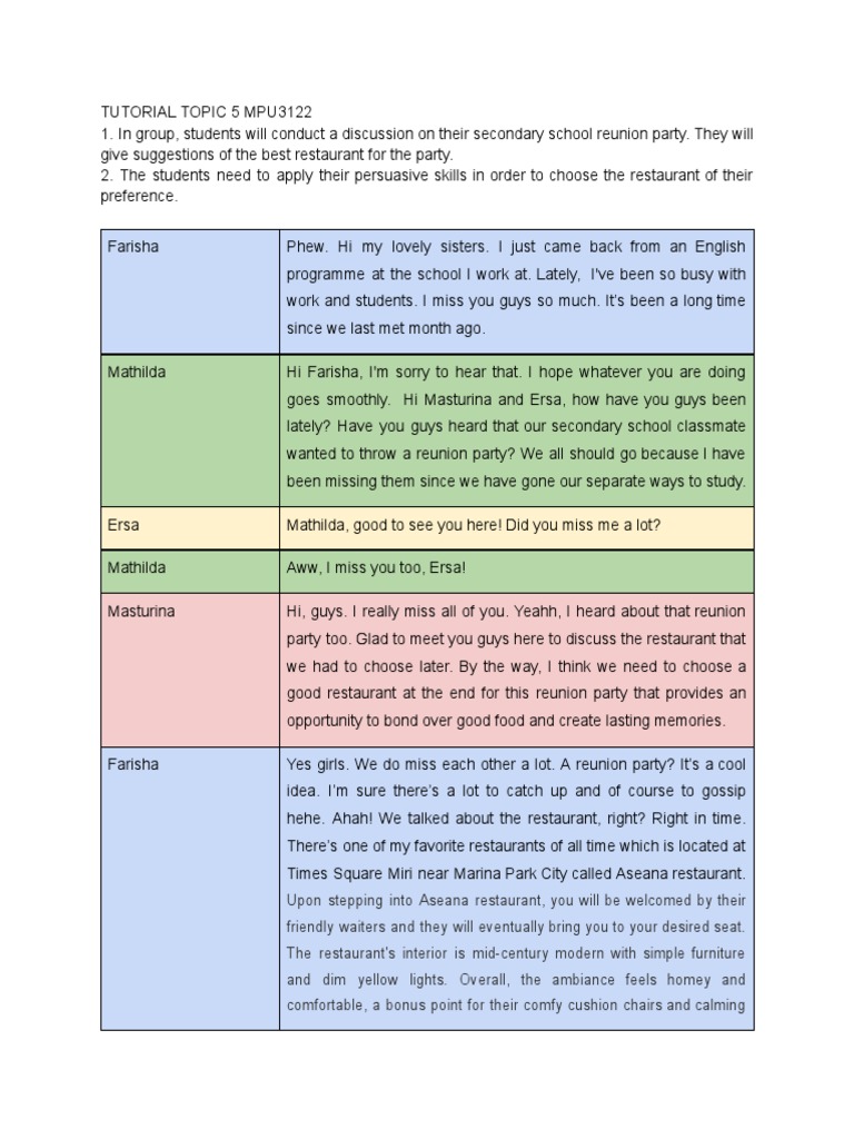 Tutorial Task 5 Topic 5 Script | PDF Tutorial Task 5 Topic 5 Script | PDF